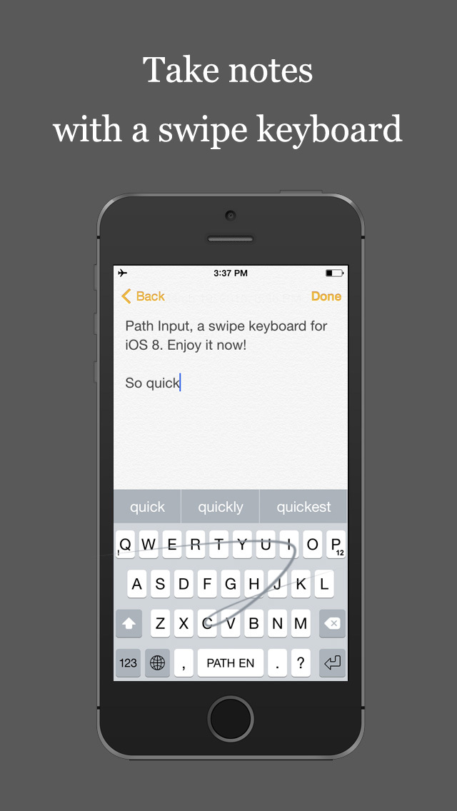 iPhone App Reviews » Blog Archive » Path Input: Better Swipe Keyboard by TopApp is now free!