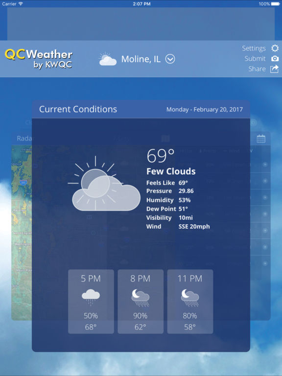 App Shopper: QCWeather - KWQC-TV6 First Alert Weather (Weather)