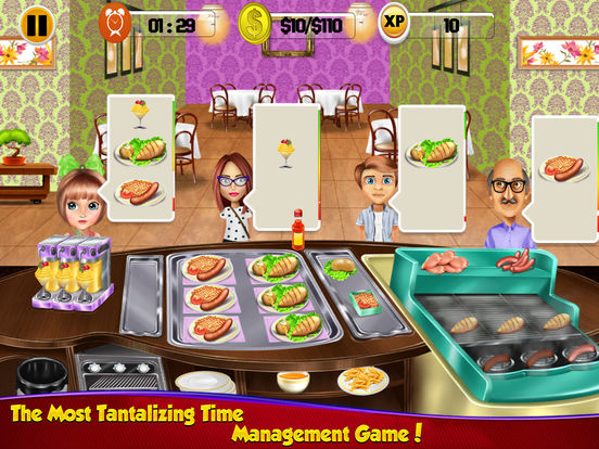 Food Court Bistro Fever Restaurant - Chef Cooking Sausages & Sandwich ...